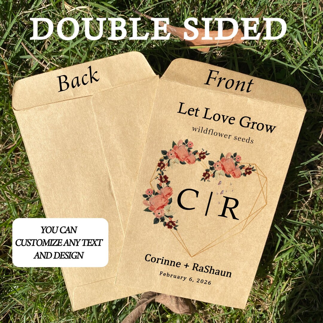 Personalized Seed Packets/let LOVE GROW Wedding Thank You Seed Favor ...