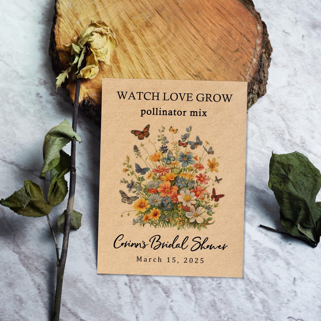 Custom Bridal Shower Seed Packets/personalized Bridal Shower Seed ...