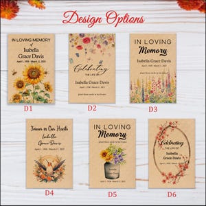 Personalized in Loving Memory Seed Packets/mixed Seeds Included/forget ...