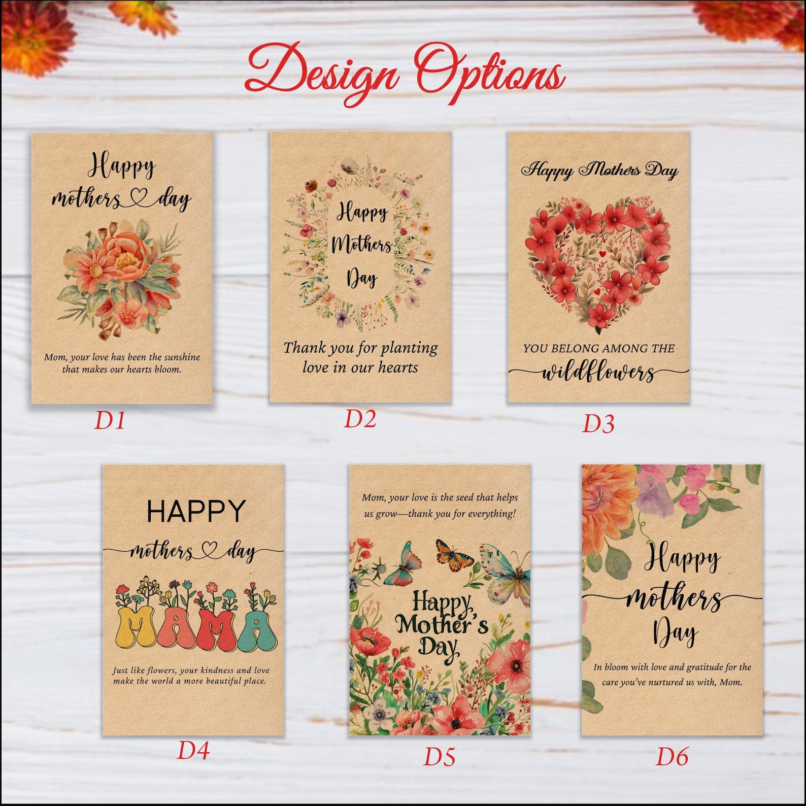 Personalized Mother's Day Seed Packet Favors: Wildflower Seed Paper - Etsy