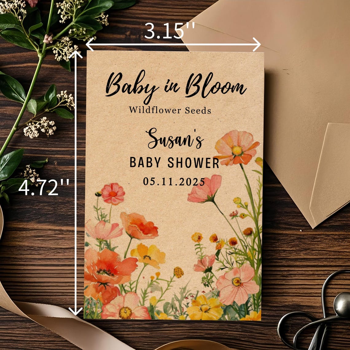 Personalized Baby Shower Seed Packets: Wildflower Favor - Etsy