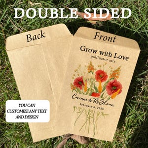 Plantable Wildflower Seed Packets/custom Wedding Seed Packets/seed ...