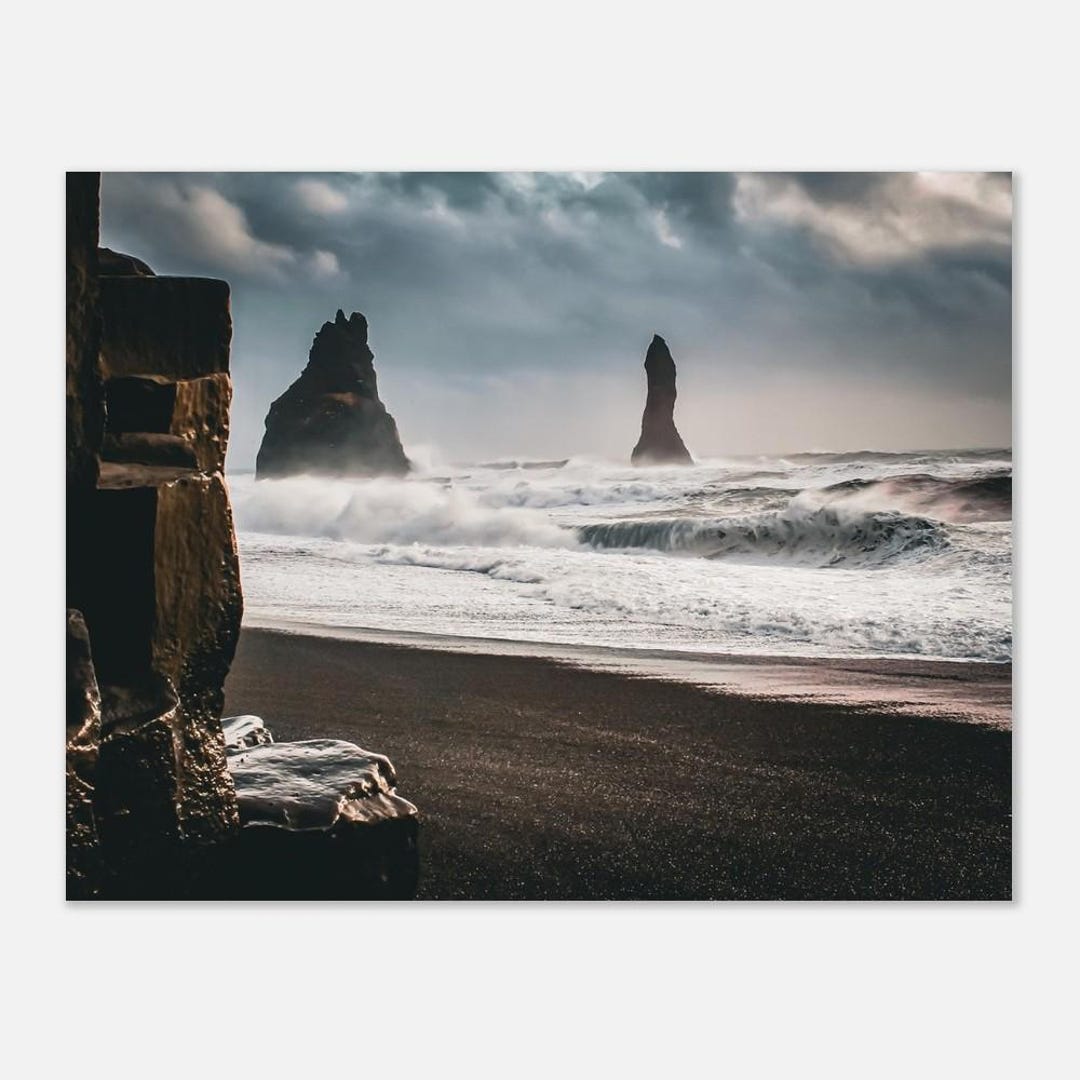 Reynisfjara, Iceland Black Sand Beach Poster | Land of Fire and Ice ...