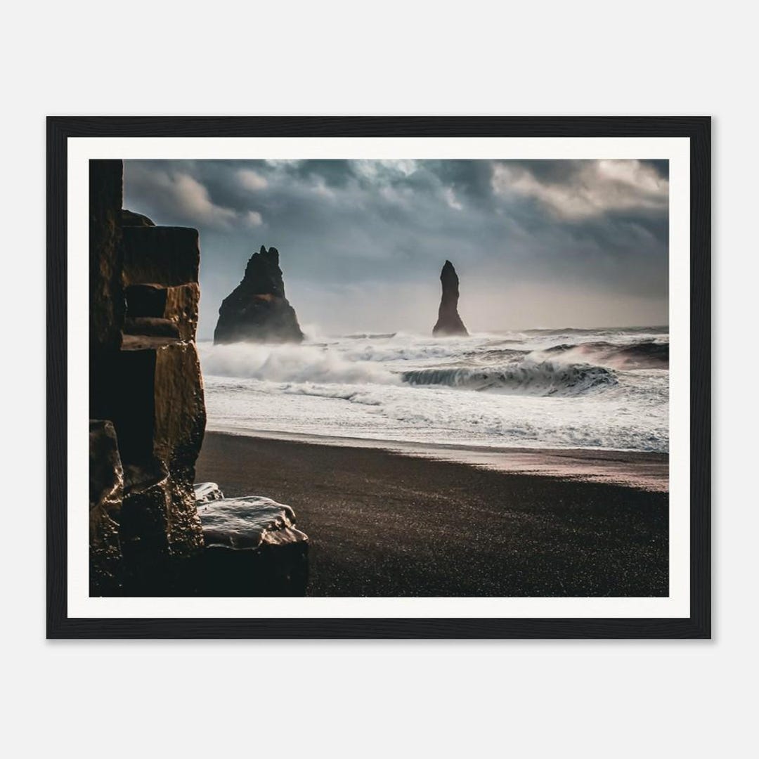 Reynisfjara, Iceland Black Sand Beach Framed Poster | Land of Fire and ...
