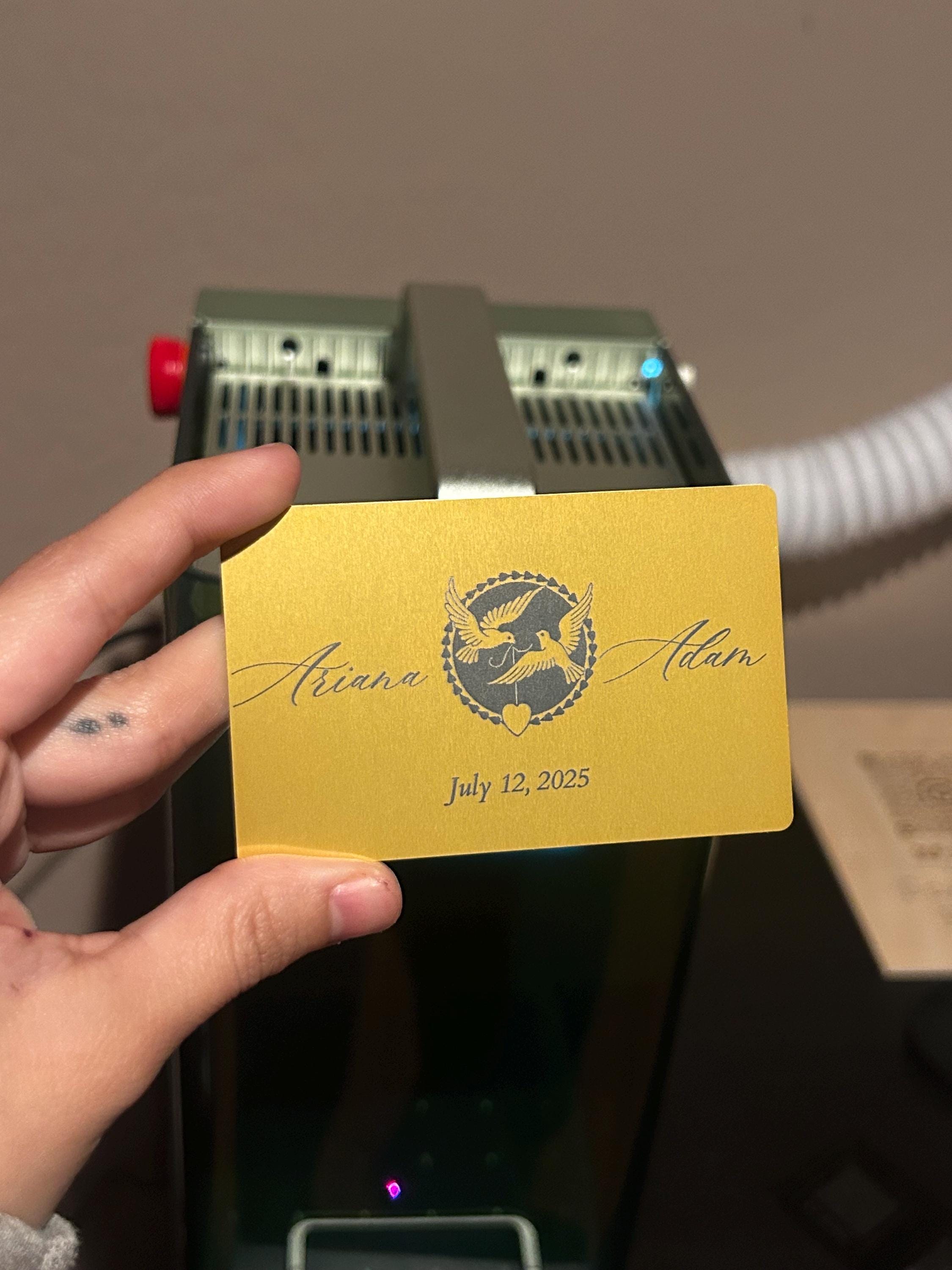 Custom Engraved Metal Card - Etsy