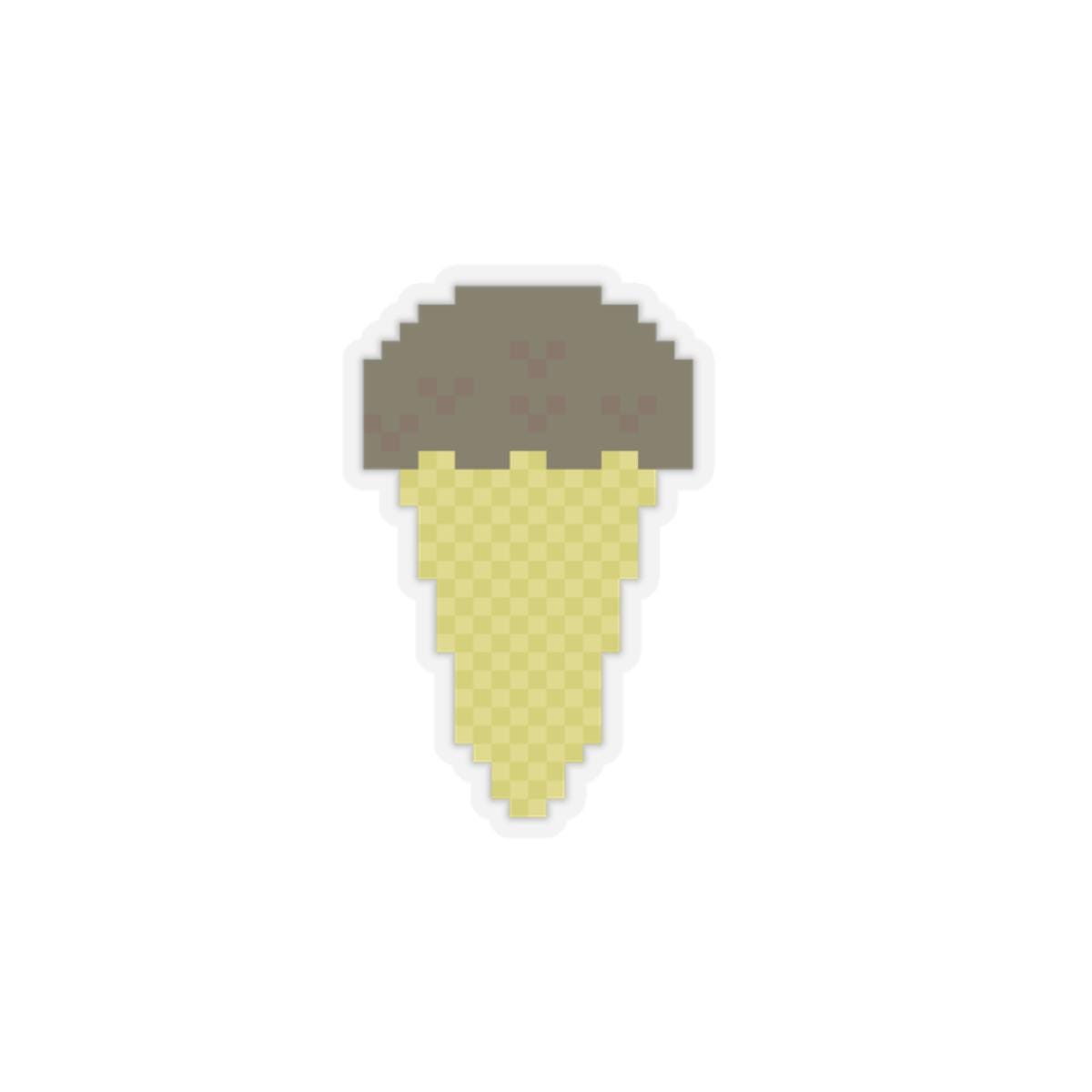 Chocolate Ice Cream Cone Pixel Art Kiss-cut Sticker - Etsy