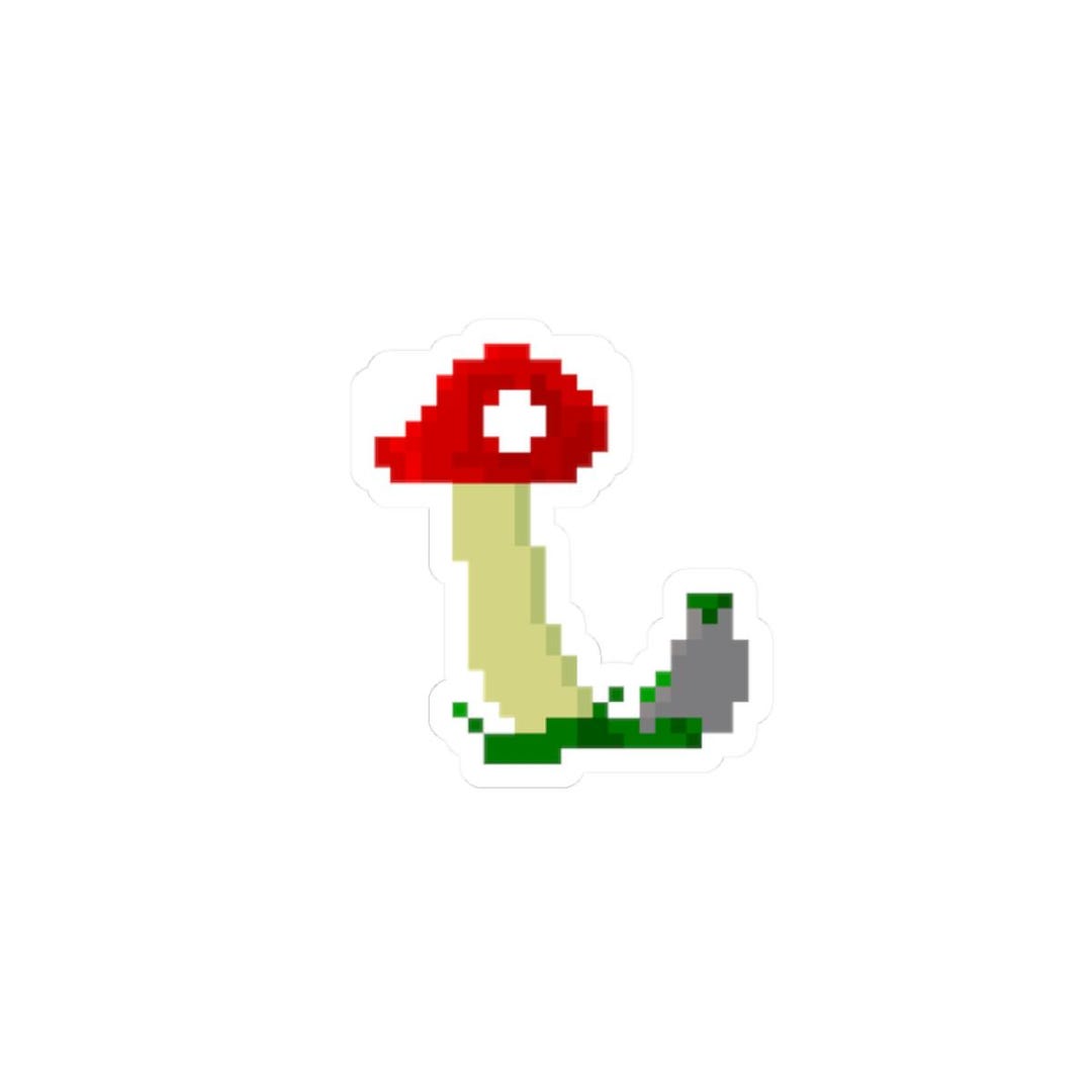 Shadowed Red Mushrooms Toadstools Pixel Art Kiss-cut Sticker - Etsy