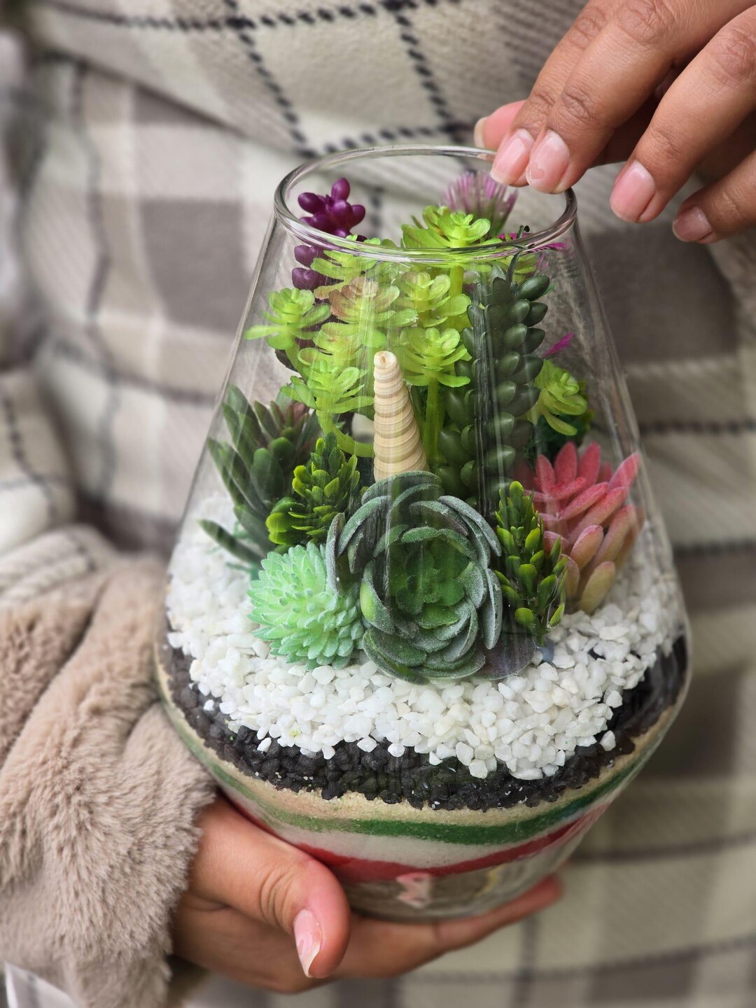 Glass Terrarium With Artificial Flowers, Beautiful Home Decoration ...