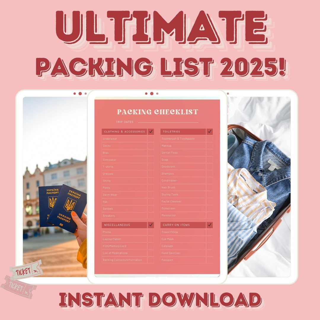 Reusable Travel Packing List | Printable Travel Checklist| Travel ...