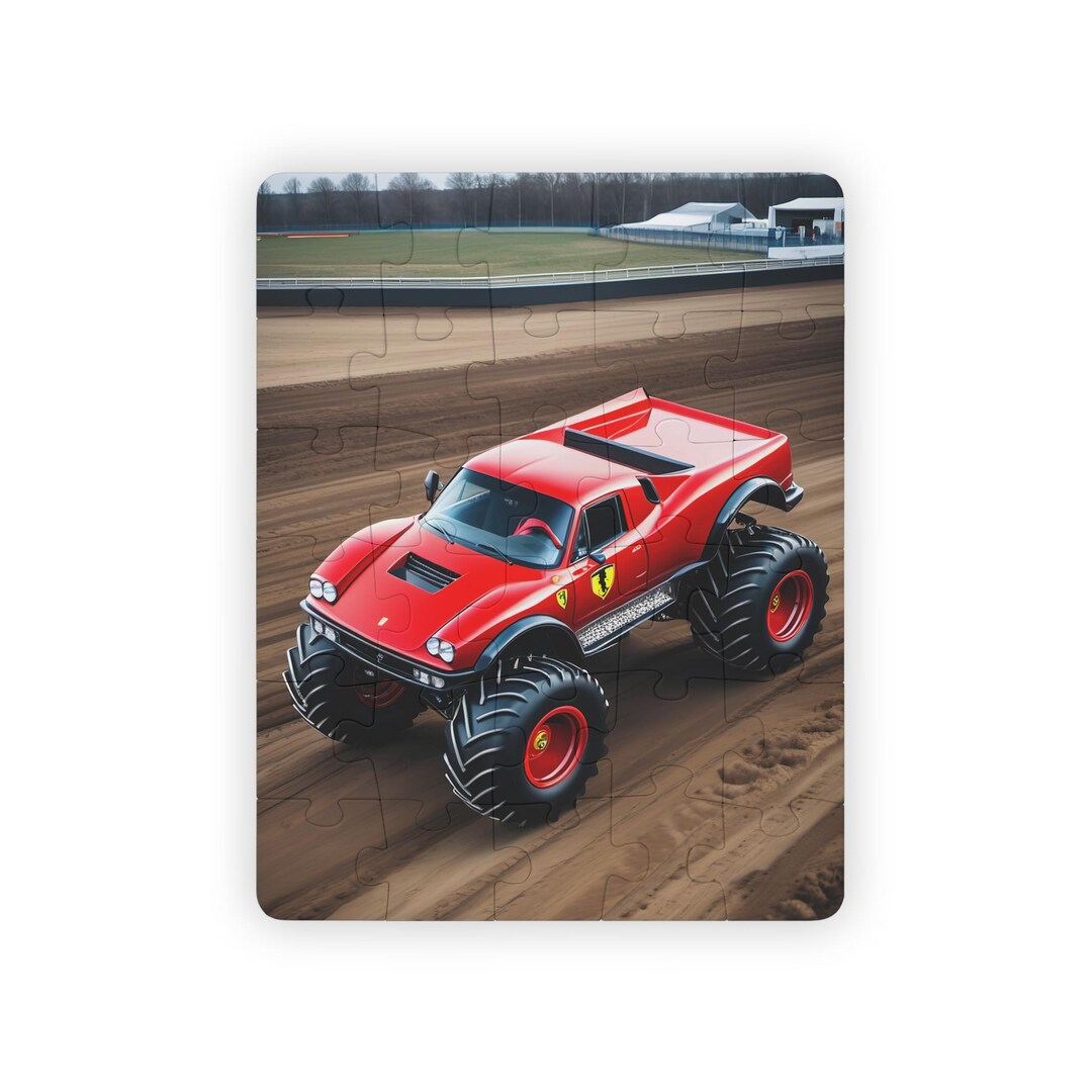 Kids' Puzzle, 30-piece Red Ferrari Monster Truck Puzzle for Children ...
