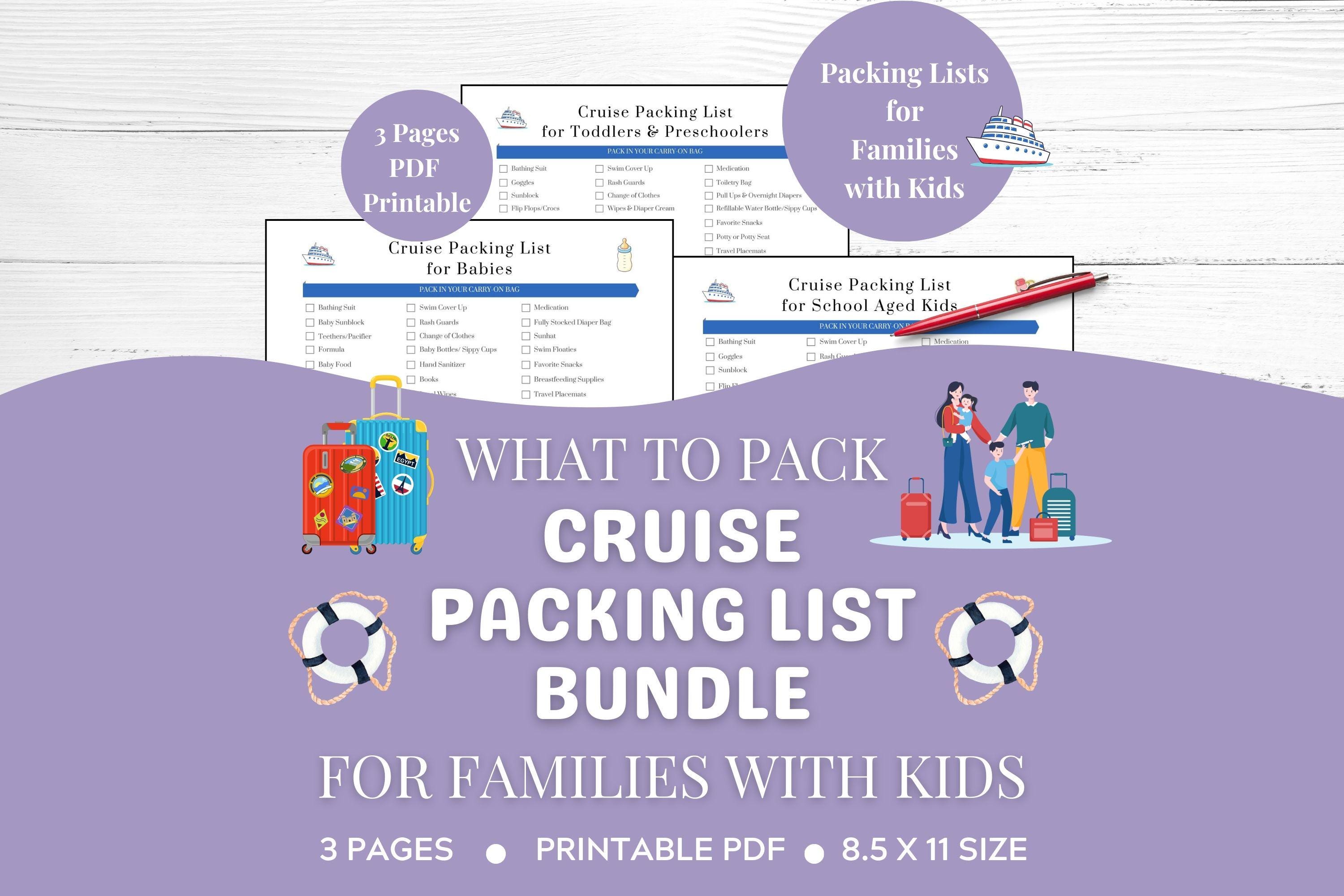 Cruise Packing List for Families With Kids Printable: Cruise Packing ...