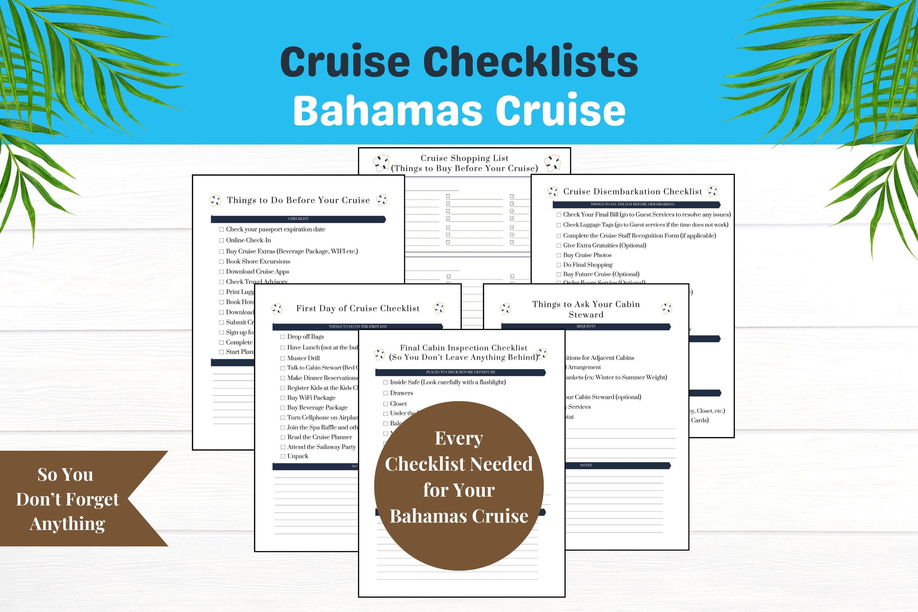 Bahamas Cruise Travel Planner, Cruise Packing List, Cruise Checklist ...