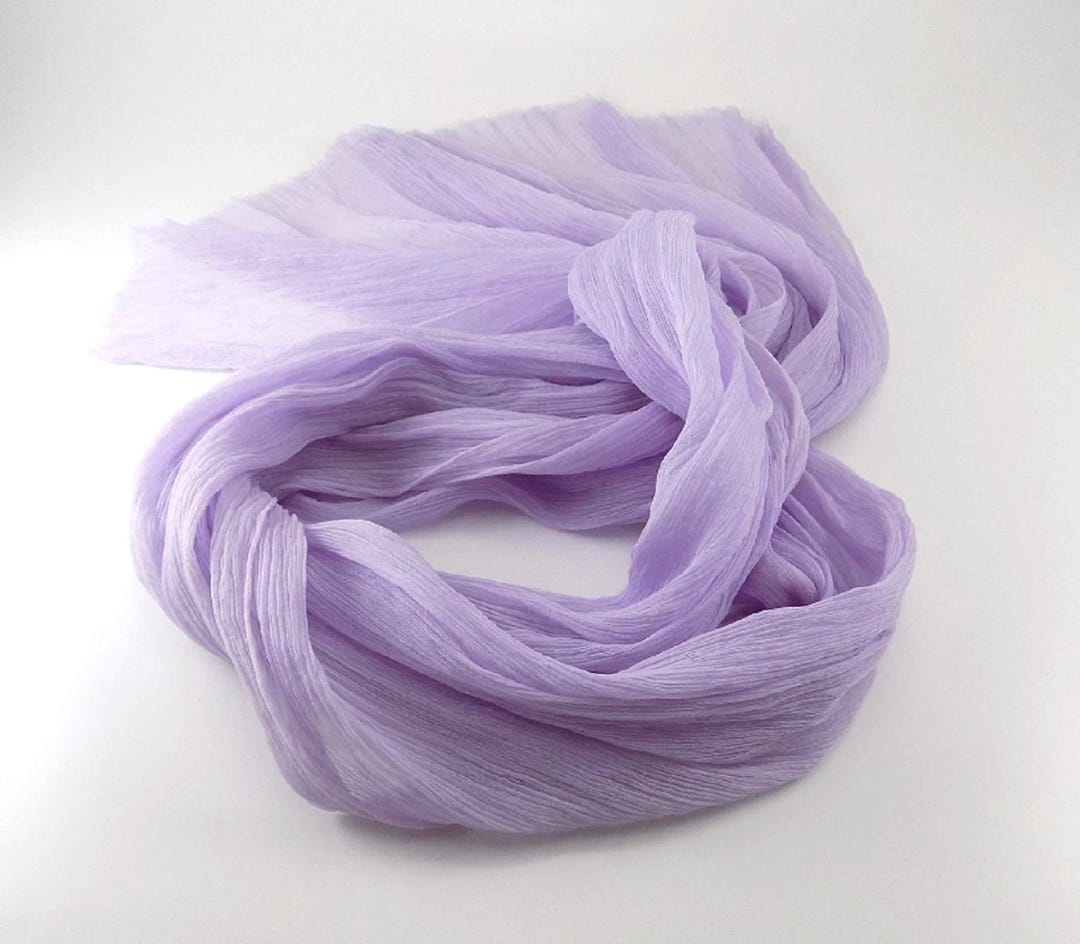 Lavender Silk Scarf, Small Lightweight Texture Scarf Light Purple Lilac ...