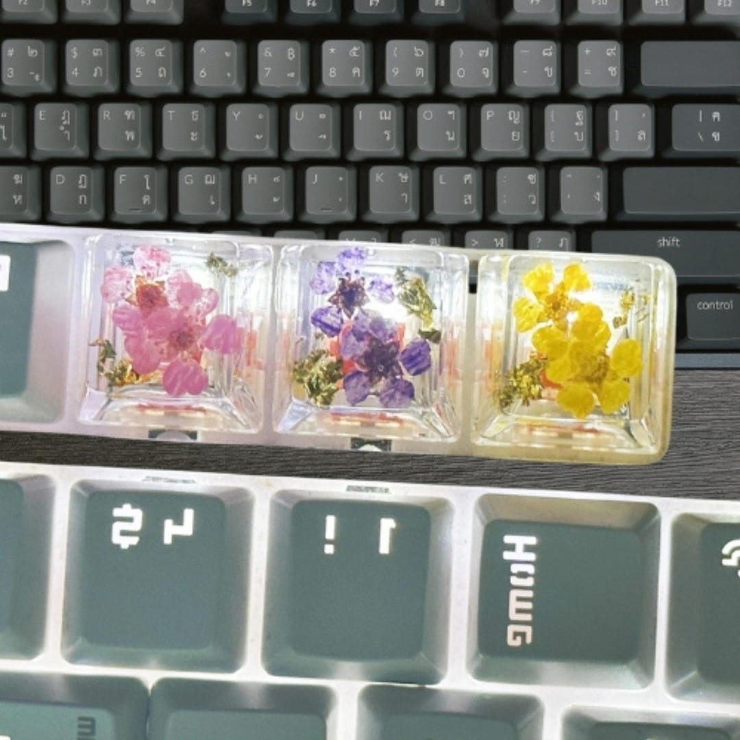 Custom Keycaps/flower Keycaps 4pcs Set/handmade Keycaps/keycaps ...