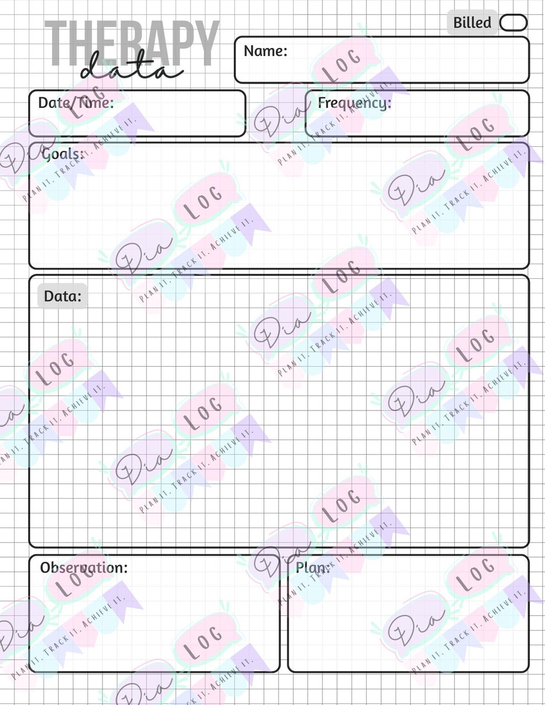 Printable/digital PDF Speech Therapy Data Collection Sheets - Etsy