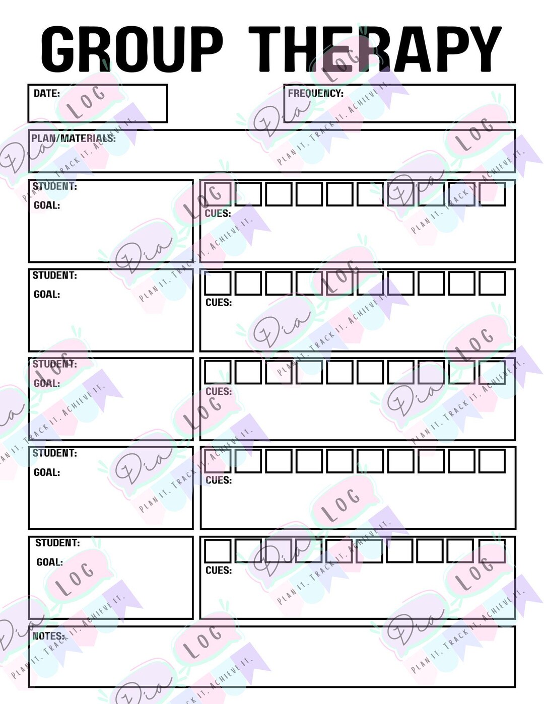Spiralbound Speech Therapy 60-page Datanotebook, Data Sheets - Etsy