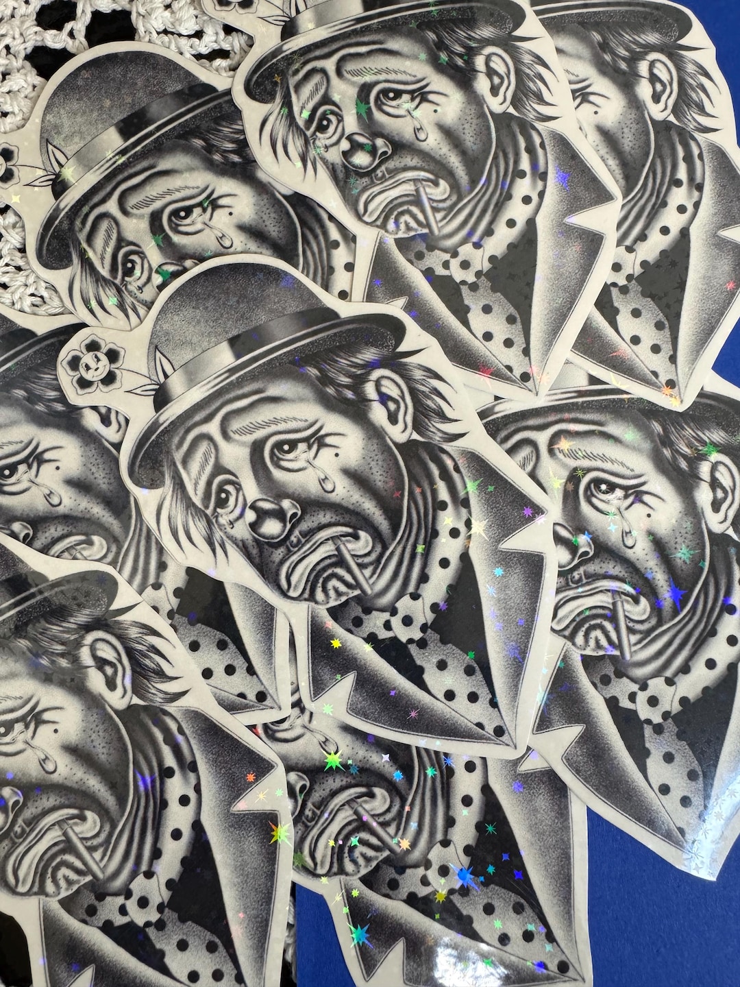 Handmade Sad Clown Stickers, Unique Design (3x3 In) - Etsy