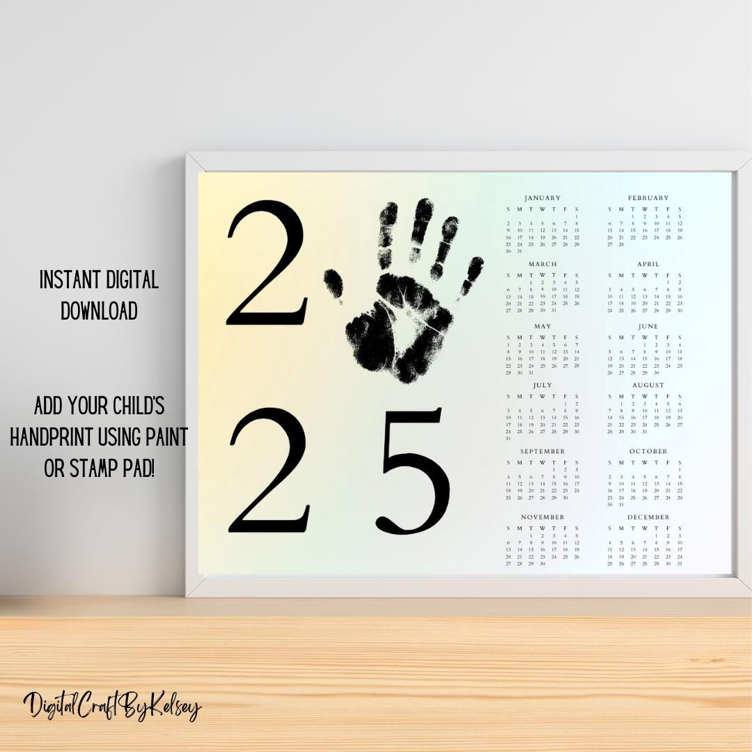 2025 Desktop Calendar Painted Handprint Craft 2025 Handprint/footprint ...