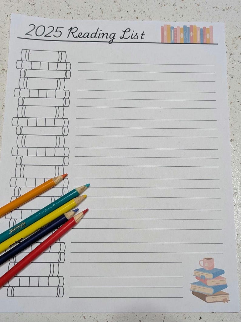 Bookshelf Reading Tracker | 2025 Book List | Instant Download ...