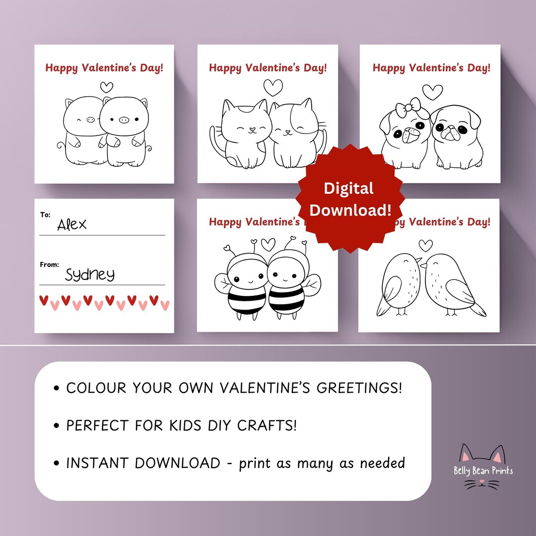 Cute Animal Valentine's Cards for Kids Classroom | DIY Kids Valentines ...