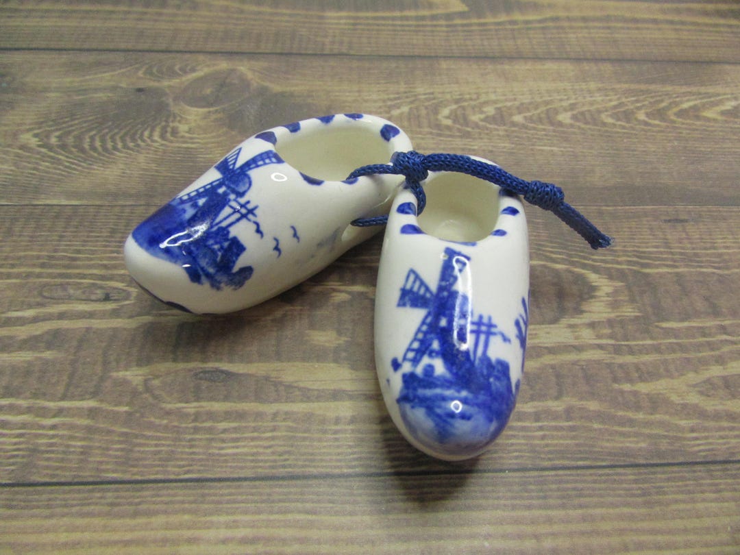 Miniature Delfts Blue Ceramic Clogs - Etsy