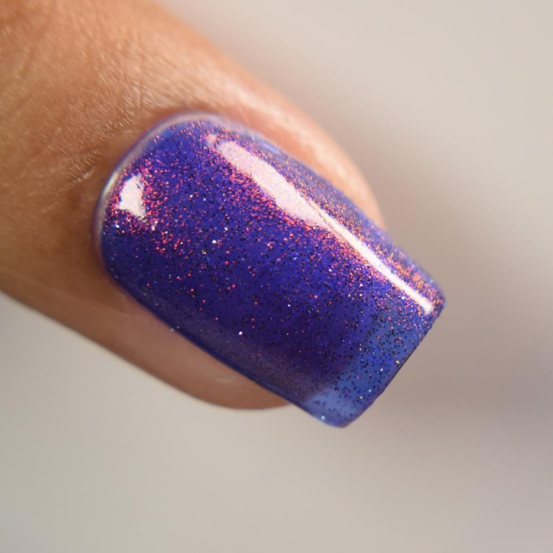 Candlelit Scrawl - Inky Purple Jelly Nail Polish With Orange Shimmer - Etsy