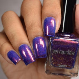 Candlelit Scrawl - Inky Purple Jelly Nail Polish With Orange Shimmer - Etsy