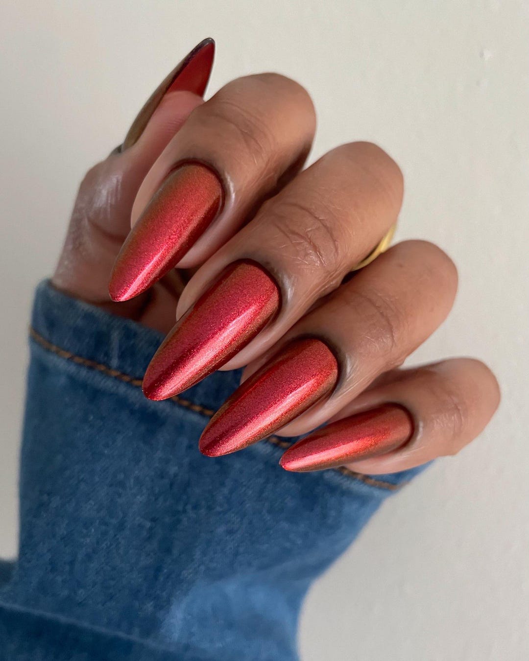 Mahogany Fringe - Red Multichromatic Shimmer Nail Polish - Etsy