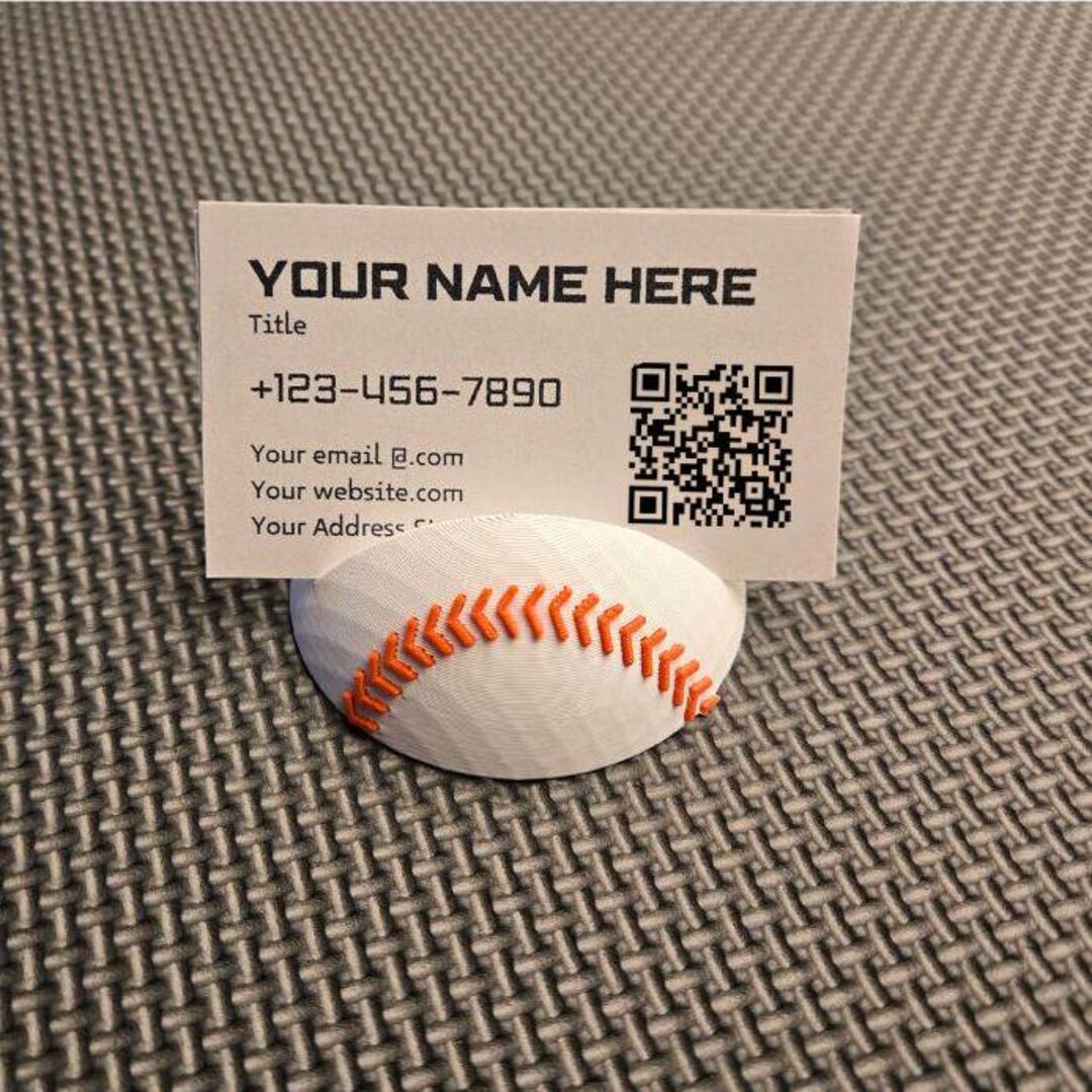 3D Printed Baseball Business Card & Phone Holder: Desk Accessory - Etsy