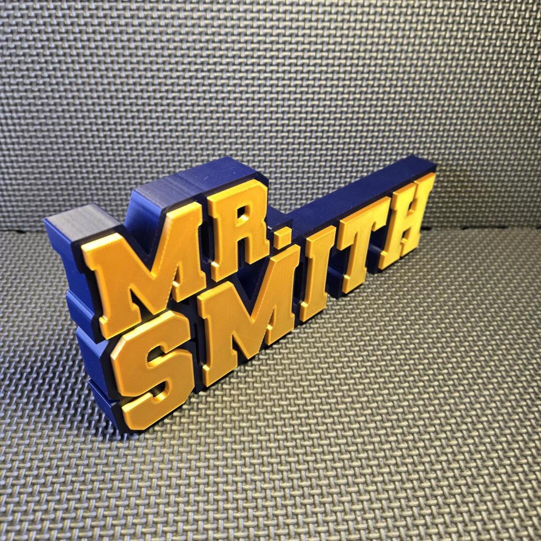 3D Pop-up Lettering Name Plate - Custom Varsity Name Sign - Teacher ...