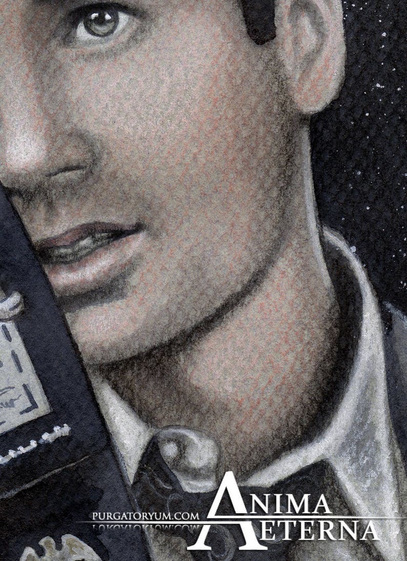 Fox Mulder the X-files Traditional Art Watercolor/pastel - Etsy