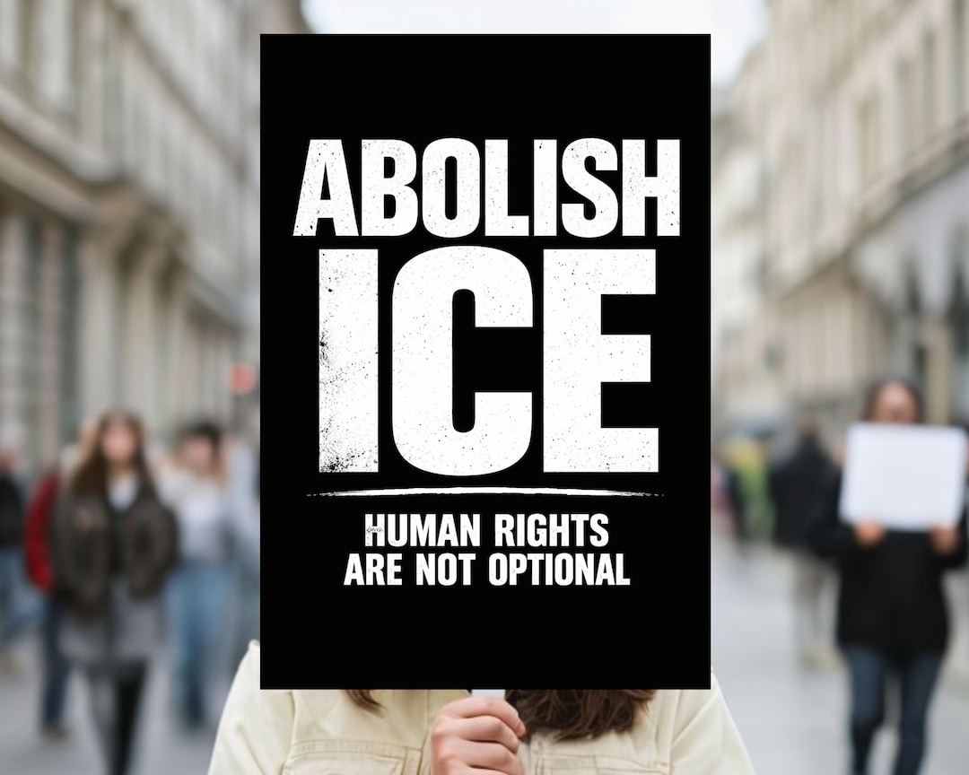 Abolish ICE Protest Sign, Human Rights Poster (18x24 Digital Download ...