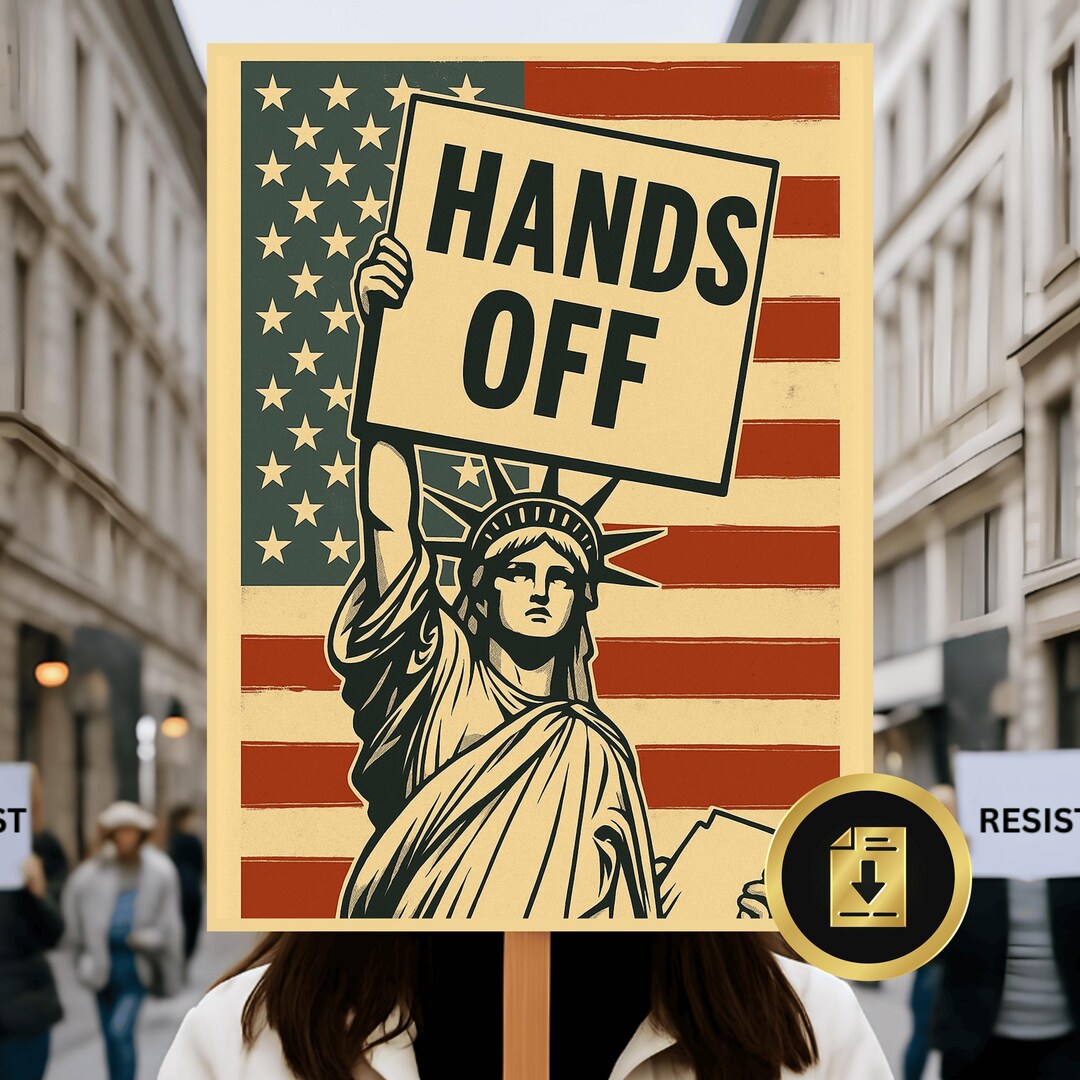 PRINTABLE Protest Sign, Hands Off, Anti Trump March Poster, Pro ...