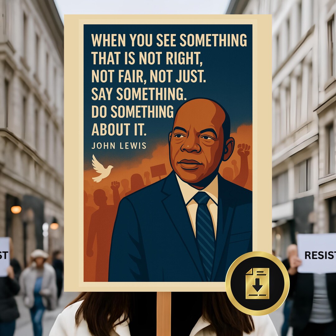 John Lewis Protest Poster, PRINTABLE Activist Quote Sign, Do Something ...