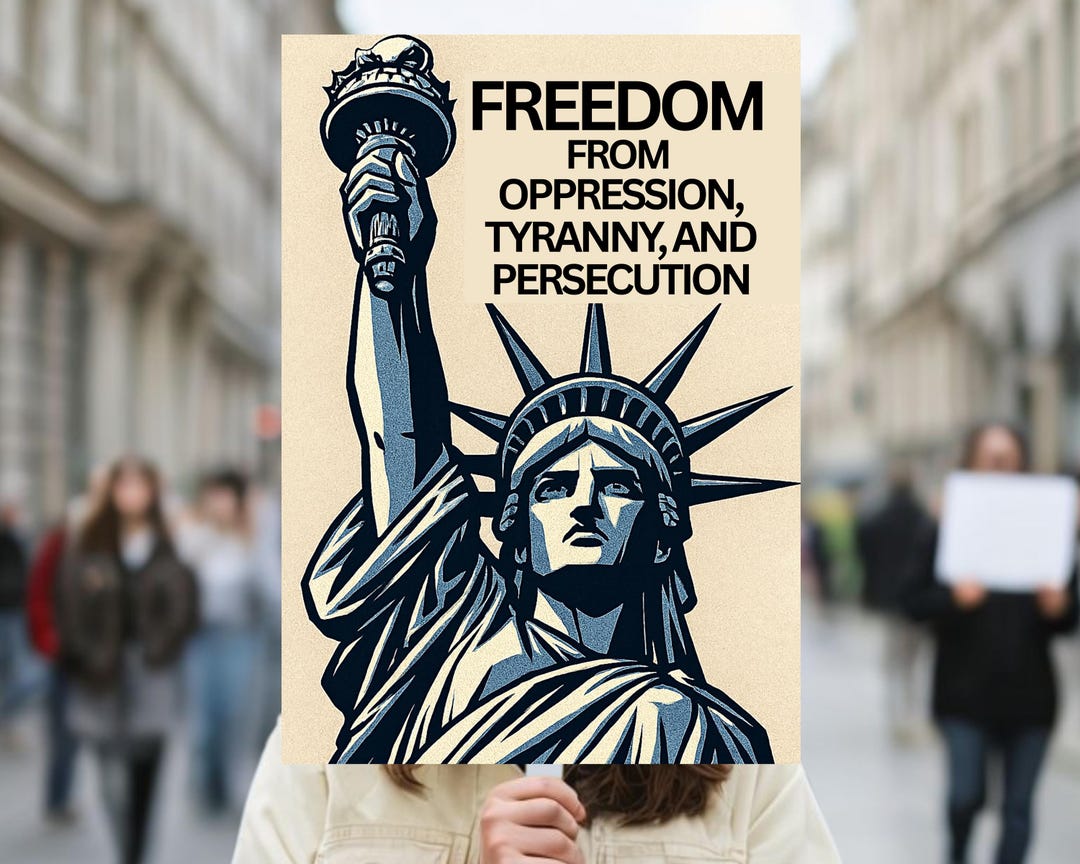 Printable Protest Signs: Statue of Liberty Digital Download PNG File ...