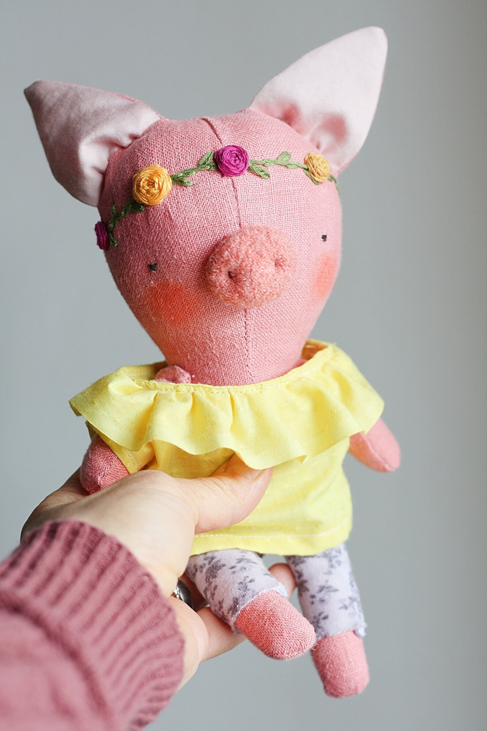 Piggie Plush Pig Dollpeluche Cochon Easter Plushvintage - Etsy