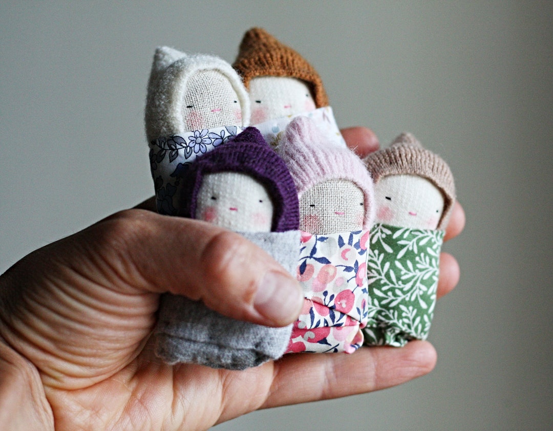 Mini Baby Doll, Tiny 3 Inches Mini Cloth Doll Swaddle Baby,custom Made ...