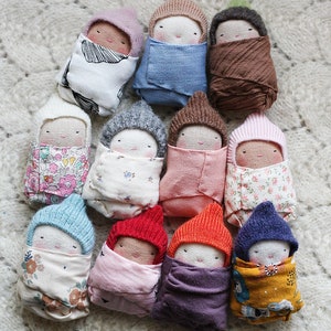 Mini Baby Doll, Tiny 3 Inches Mini Cloth Doll Swaddle Baby,custom Made ...