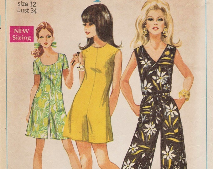 Simplicity 8146 / Vintage Sewing Pattern / Jumpsuit Culottes / Size 12 ...