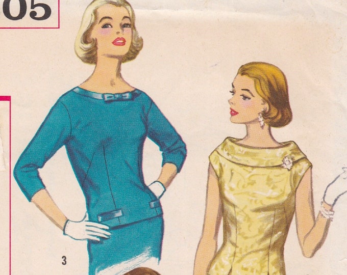 Vogue 5986 / Vintage 60s Sewing Pattern / Blouse Shirt Top Pullover ...