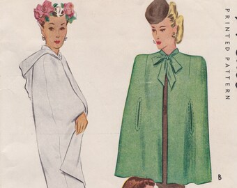 1940s Cape Sewing Pattern - Etsy