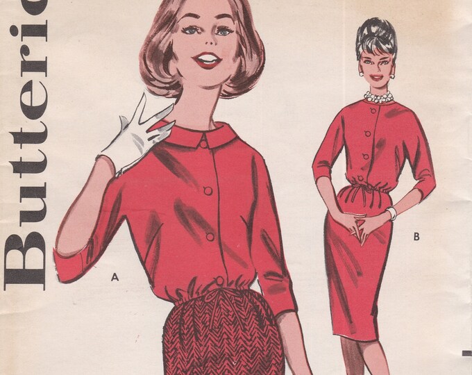 Butterick 9185 / Vintage Sewing Pattern / Overblouse and Skirt / Size ...