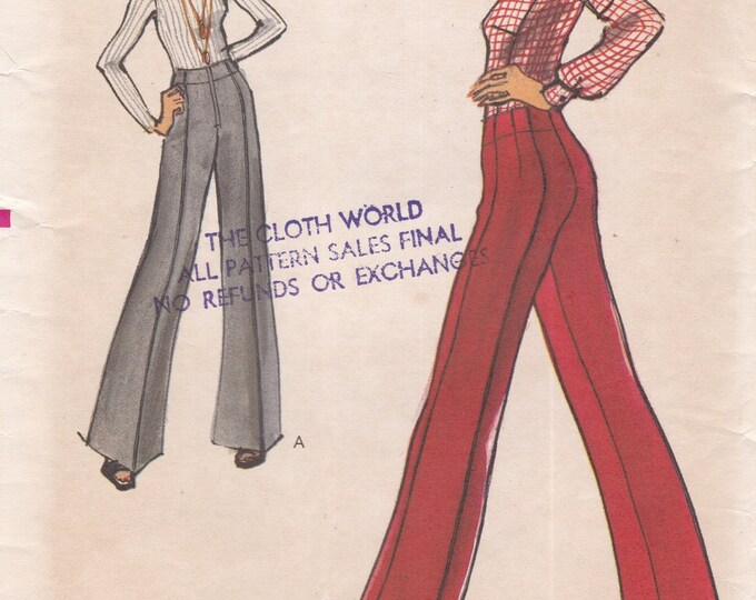 Very Easy Vogue 8462 Vintage 1970s Sewing Pattern Trousers Pants Waist ...