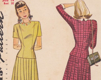 Simplicity 1608 Vintage 1950s Sewing Pattern Swimsuit Playsuit and ...