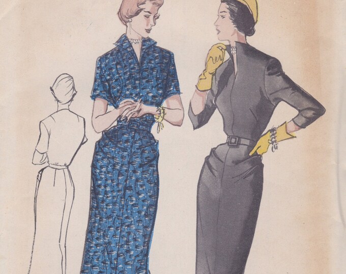 Butterick 5207 Vintage 1950s Sewing Pattern Dress Size 16 Bust 34 ...