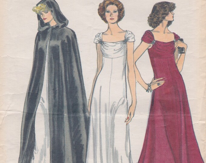 Vogue 9338 / Vintage Sewing Pattern / Cape Cloak Dress Gown / - Etsy