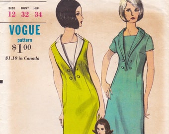 Vogue 7070 Vintage 1960s Sewing Pattern Dress and Jacket Size 12 Bust ...