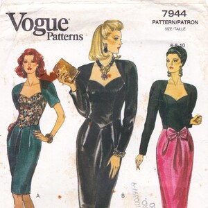 Vogue 7944 Vintage Sewing Pattern Dress Gown Sizes 6 8 10 Unused - Etsy