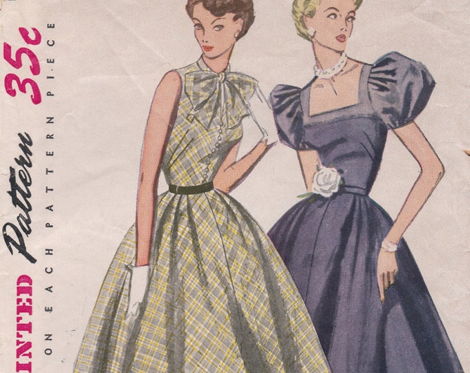 Simplicity 3845 Vintage 1950s Sewing Pattern Dress Size 16 Bust 34 - Etsy