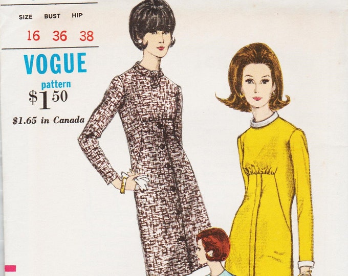 Vogue 6880 / Vintage 1960s Sewing Pattern / Dress / Size 16 Bust 36 ...